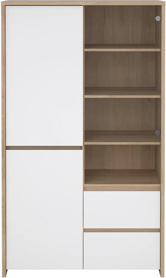 FALCO Vitrína Nerea 317 jackson hickory/bílý lesk
