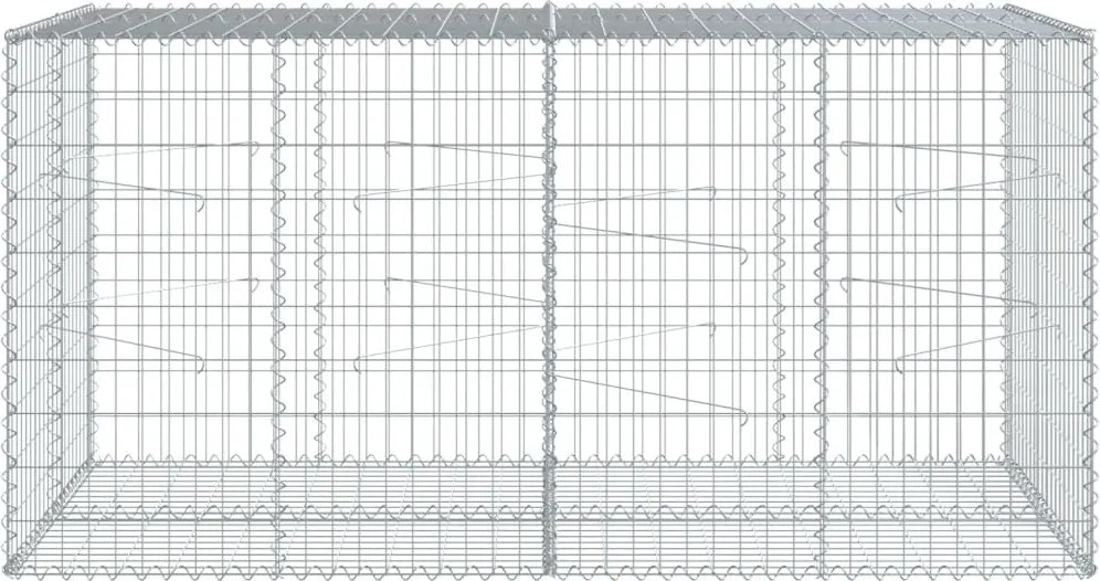 Gabionový koš s víkem 200 x 100 x 100 cm pozinkované železo 3295192