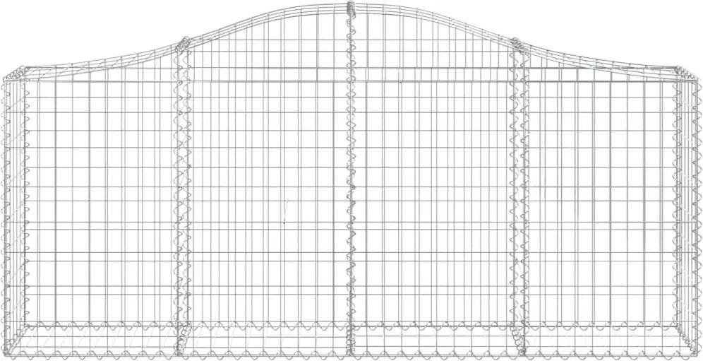 Klenuté gabionové koše 9 ks 200x30x80/100 cm pozinkované železo 3145416