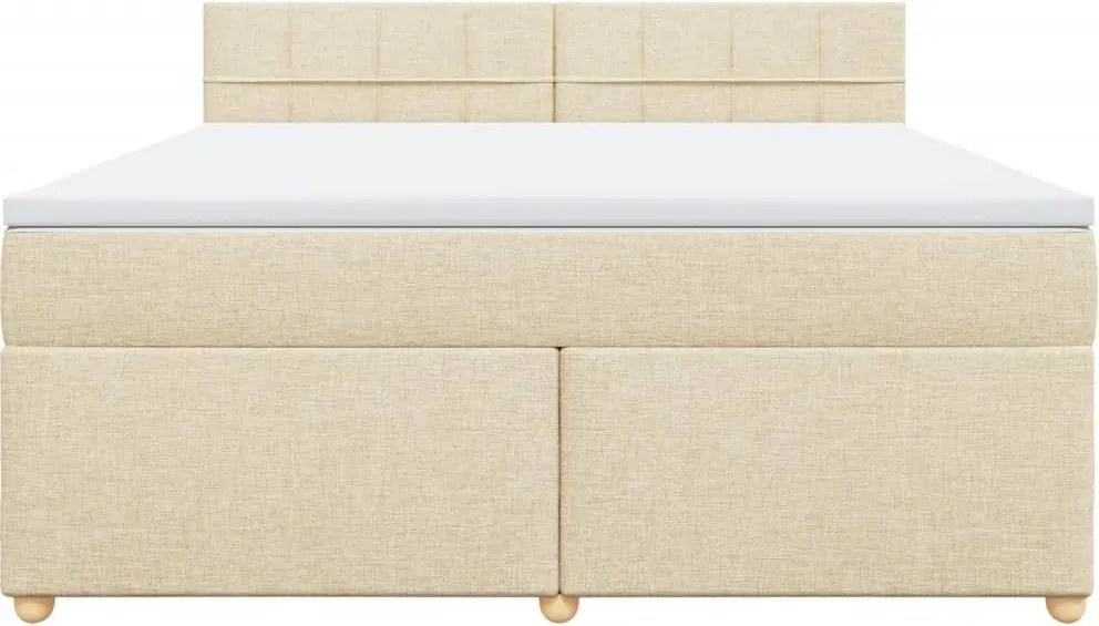 Box spring postel s matrací krémová 180x200 cm textil 3289064
