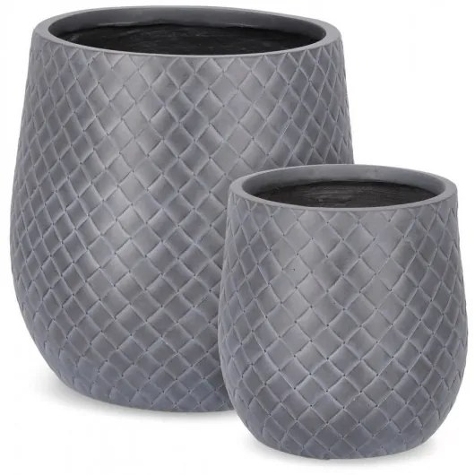 BIZZOTTO Set 2 květináčů RHOMBUS šedý