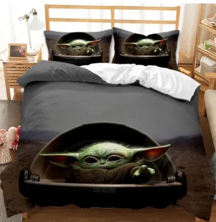 3-dílné ložní povlečení Star Wars Yoda 3D Varianta: YODA 5, Velikost: EU Double (200cmx200cm)