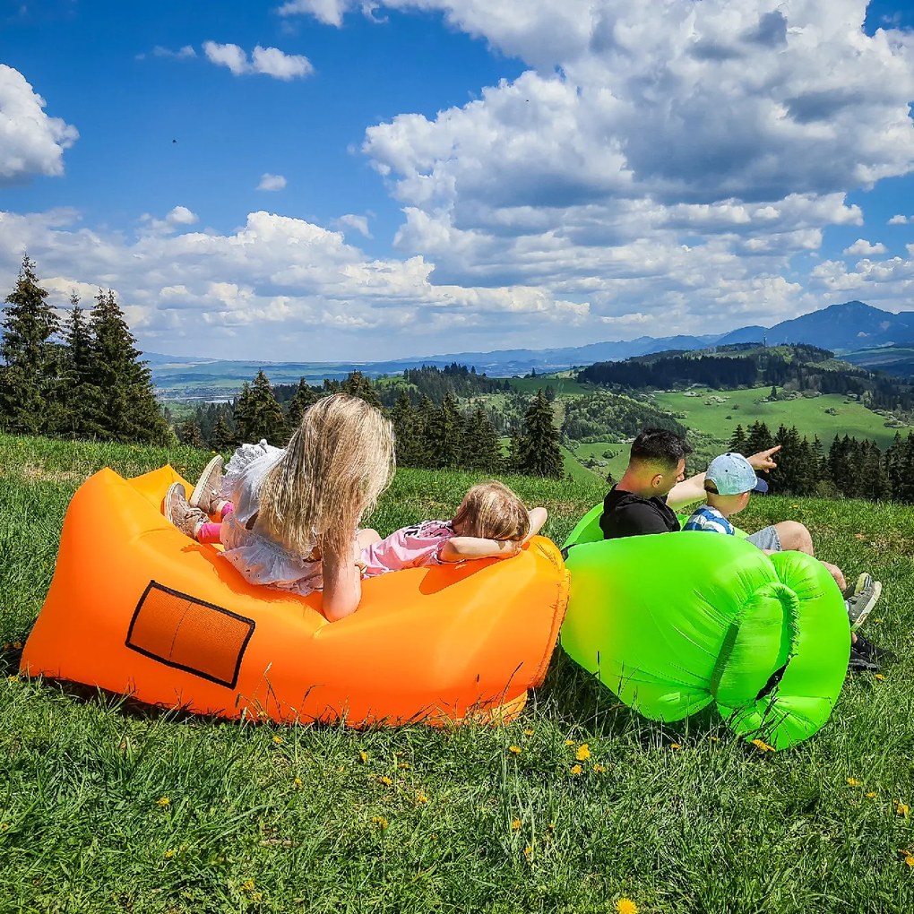 Kondela Nafukovací sedací vak/lazy bag, oranžová, LEBAG