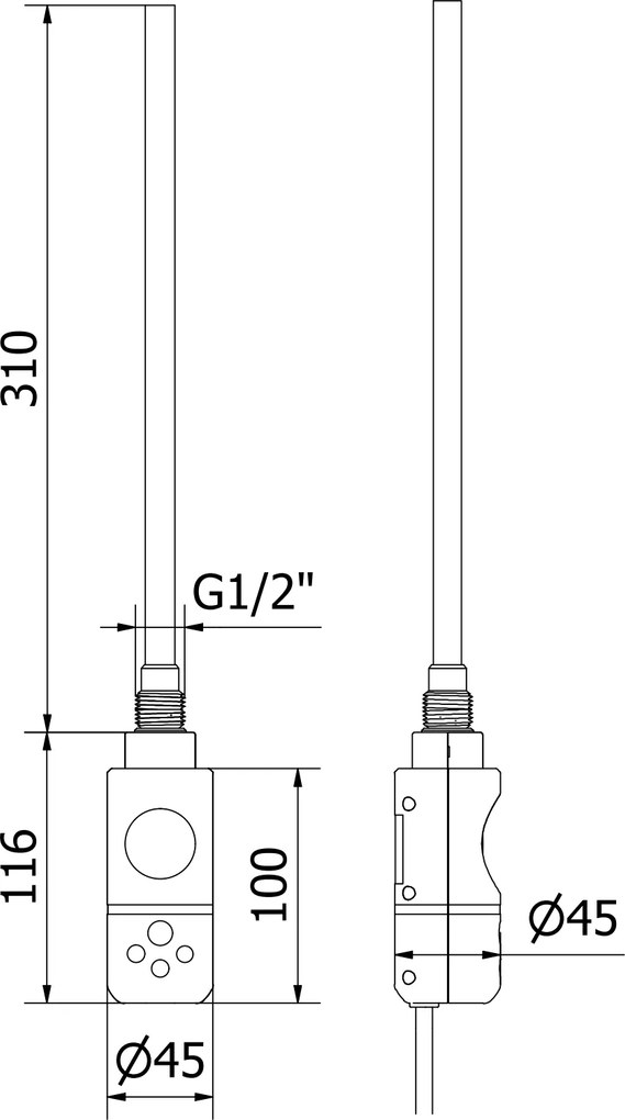 Mexen Hades, elektrické topné těleso 800 x 500 mm, 600 W, bílá, W104-0800-500-2600-20
