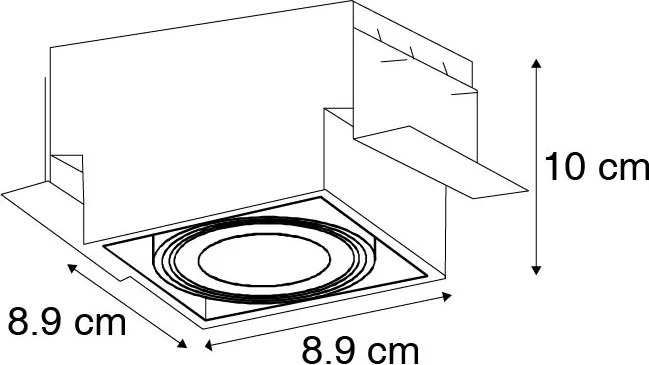 Zapuštěné bodové světlo černé GU10 otočné a naklápěcí bez rámečku - Oneon