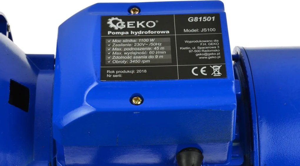 GEKO G81501 - Samonasávací čerpadlo pro domácí vodárnu 1100W JS100