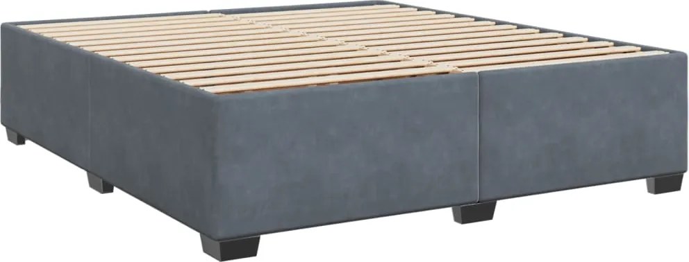 Box spring postel s matrací tmavě šedá 200x200 cm samet 3286403
