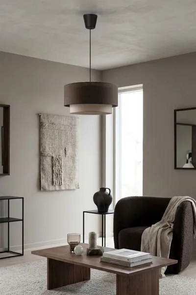 Brilagi - LED Lustr na lanku BOHO ECO 1xE27/10W/230V pr. 40 cm hnědá/krémová