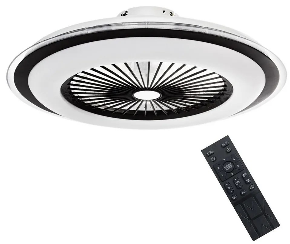 Brilagi - LED Stmívatelné svítidlo s ventilátorem RONDA LED/48W/230V černá + DO
