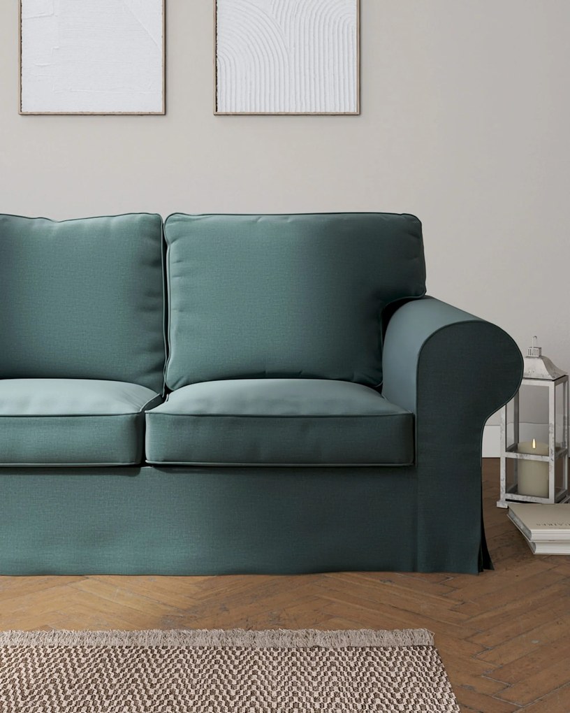 Potah na pohovku IKEA  Ektorp 3-místná, rozkládací STARÝ MODEL PIXBO barva zelená látka sametová