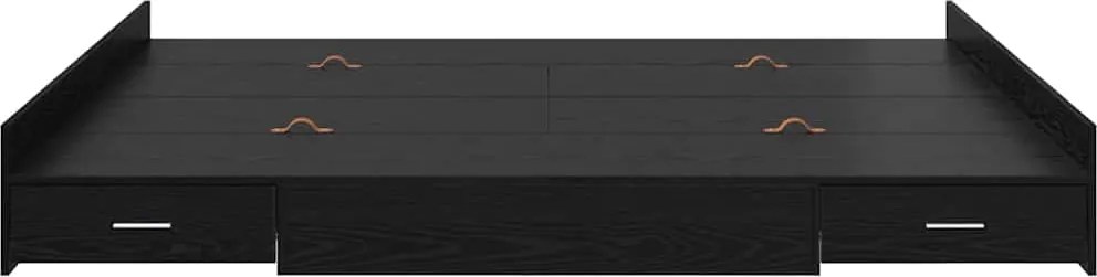 Rám postele s úložným prostorem s čelo Černý dub 180 x 200 cm 3335270