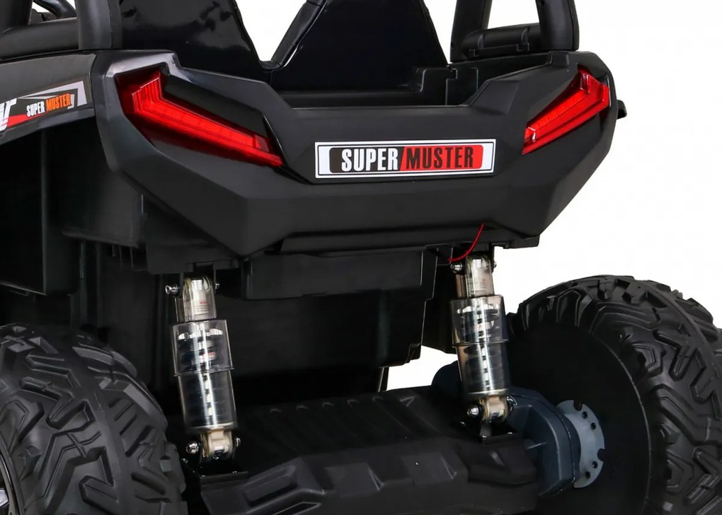 Ramiz Elektrická terénní bugina UTV pro děti červená + dálkové ovládání + zavazadlový prostor + pomalý start + EVA kola + MP3 LED