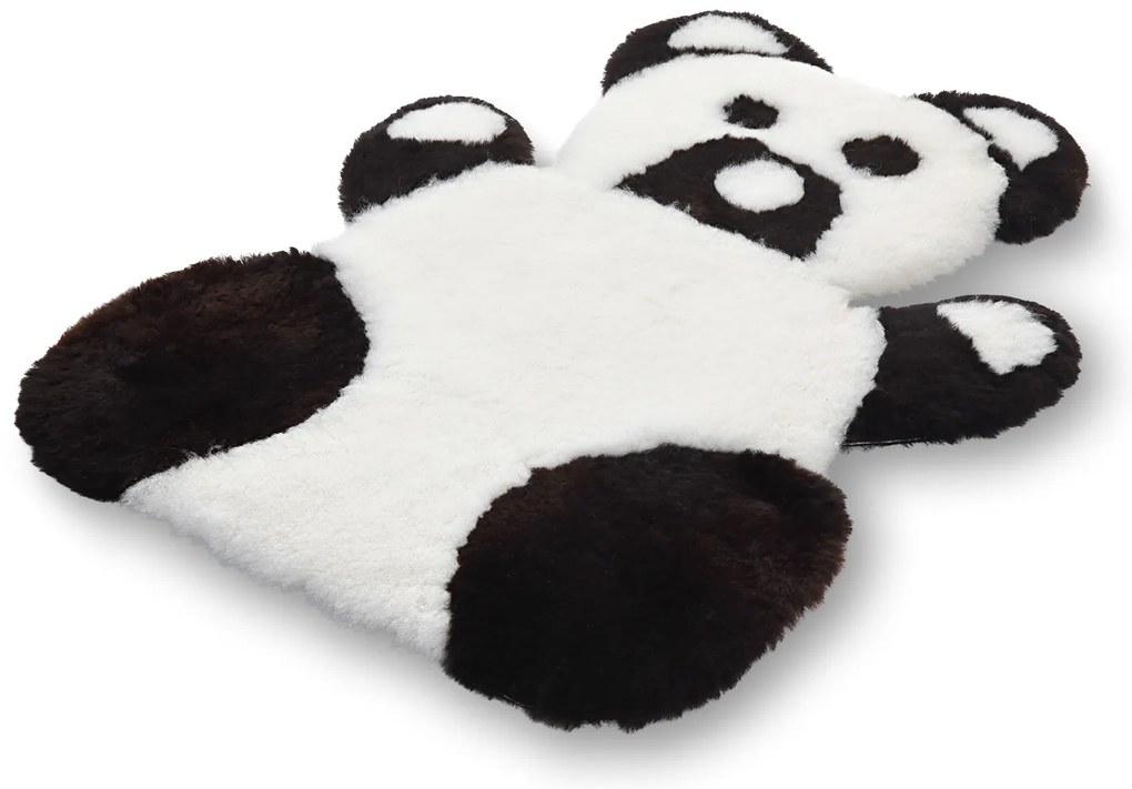 Wooline Předložka panda z ovčích kůží, bílá/tmavě hnědá