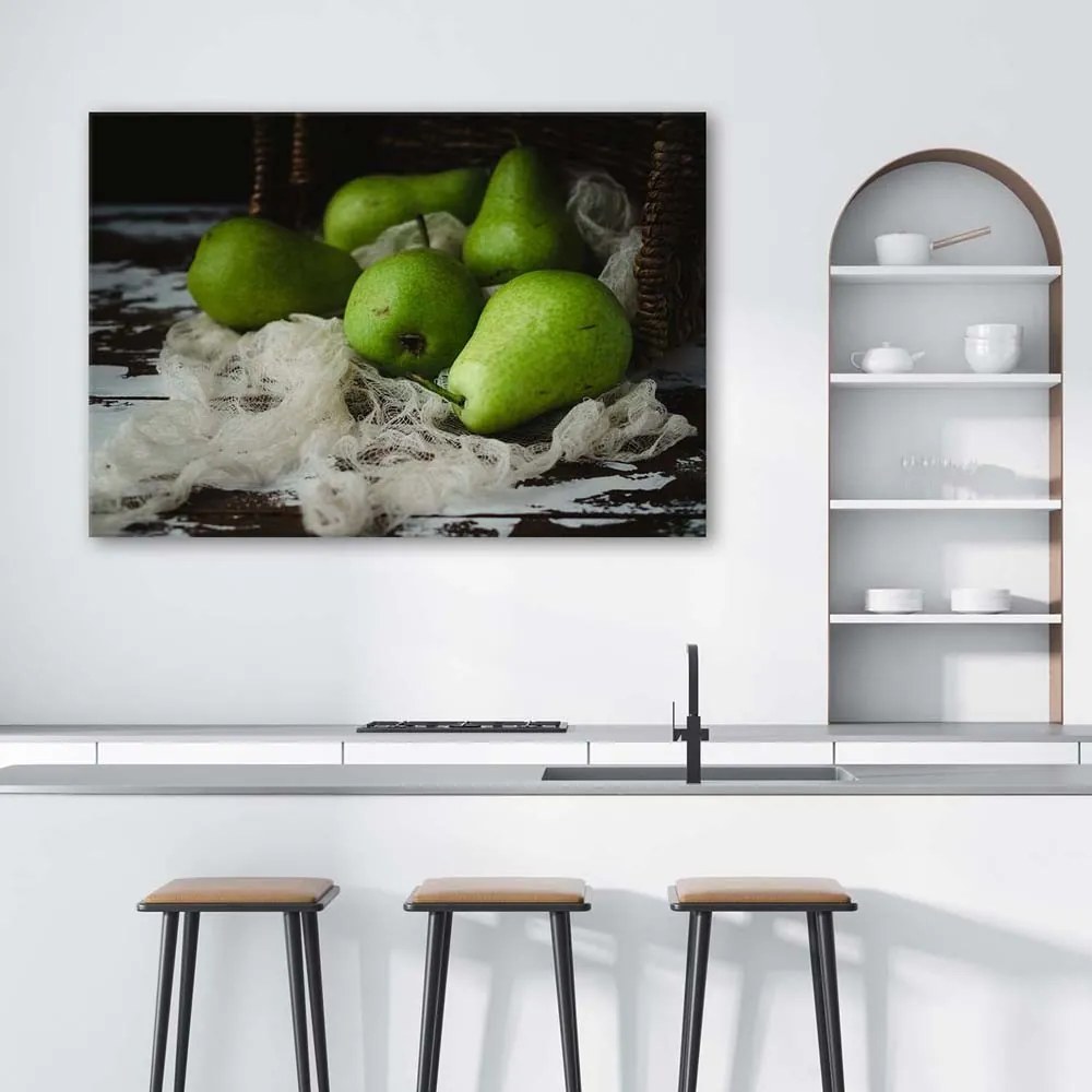 Gario Obraz na plátně Zelené hrušky Rozměry: 60 x 40 cm