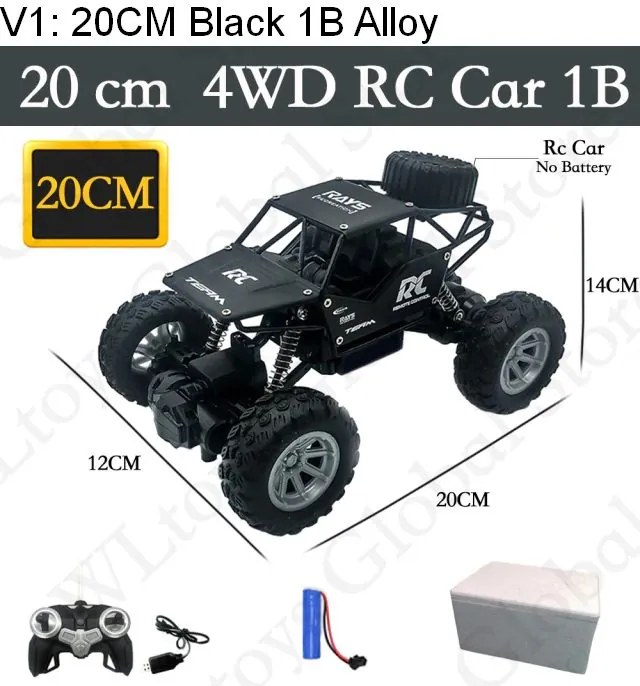 Offroad auto na dálkové ovládání, více variant Varianta: V1: 20CM Black 1B Alloy (slitina)