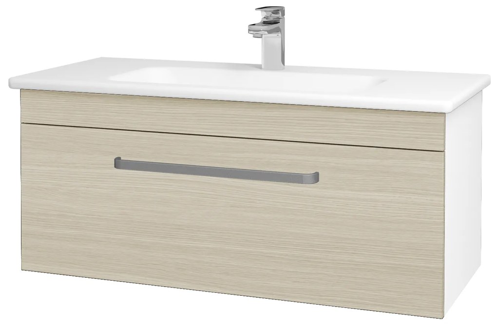 Dřevojas Koupelnová skříň ASTON SZZ 100 Varianta: N01 Bílá lesk / Úchytka T05 / M01 Bílá mat