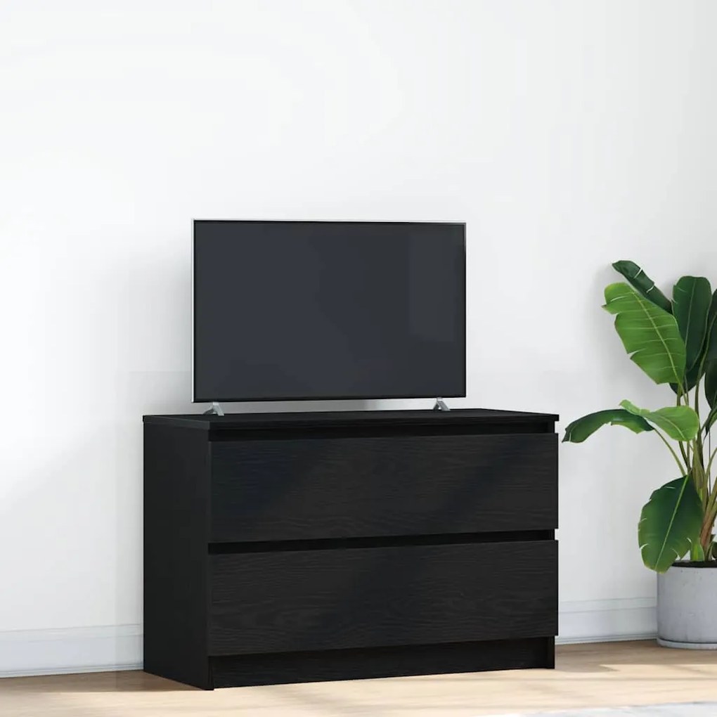 TV skříňka černá 80x35x54 cm kompozitní dřevo