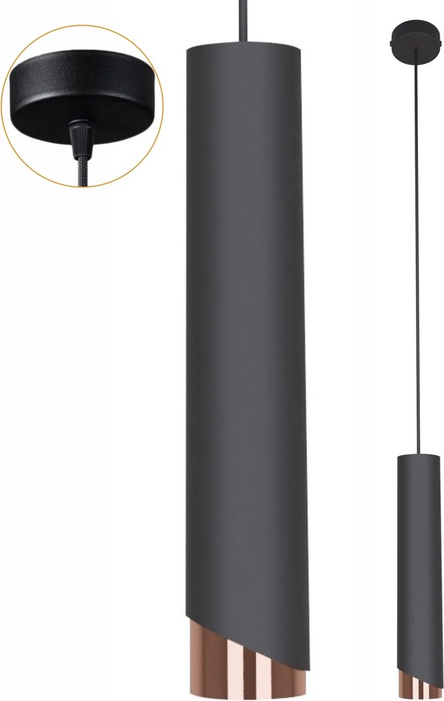 Závěsná lampa Cerlux Bragi Černá 1xGU10 kovový závěs Moderní stropní