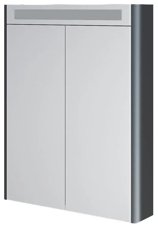 Mereo Mereo, Siena, galerka 64 cm, zrcadlová skříňka, bílá, antracit, černá , multicolor - RAL lesk/mat, CN436GA