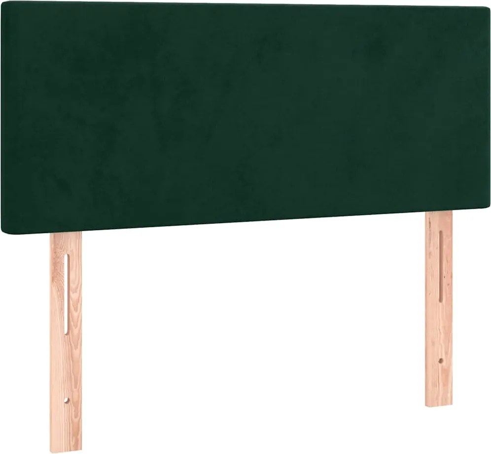 Box spring postel s matrací tmavě zelená 90x200 cm samet 3127352