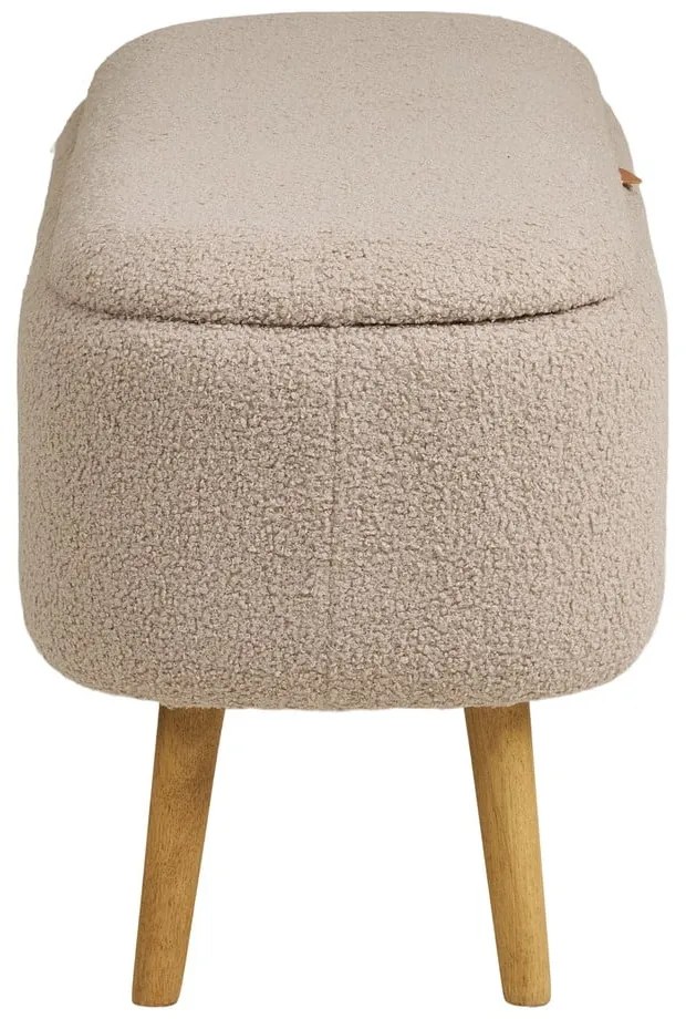 Béžová lavice z textilie bouclé Harlow – House Nordic