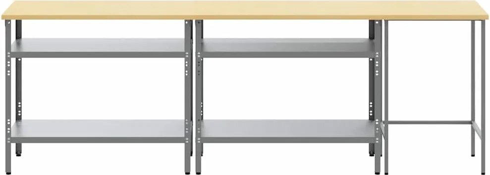 Sada pracovního stolu 3 ks Beige a šedá Práškově lakovaná ocel 3321391