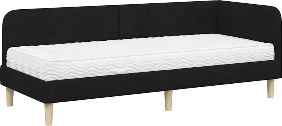 Rohový rám postele Černý 80 x 200 cm textil 3394103