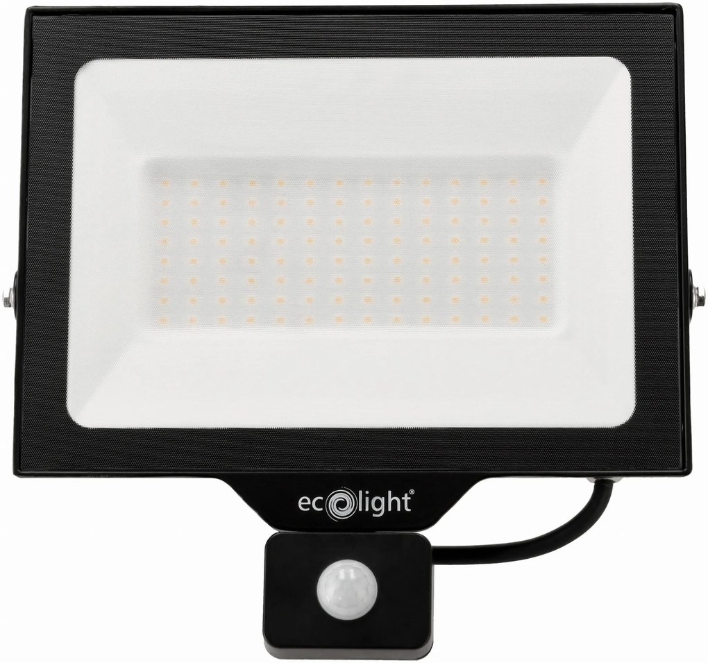 ECOLIGHT LED reflektor 150W 2v1 - neutrální bílá + čidlo pohybu