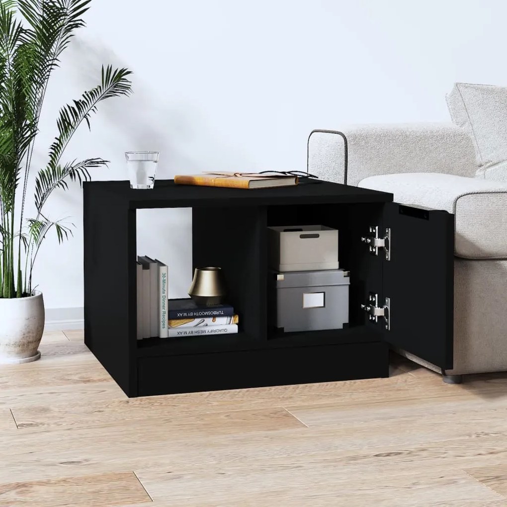 Konferenční stolek černý 50 x 50 x 36 cm kompozitní dřevo - Default Title