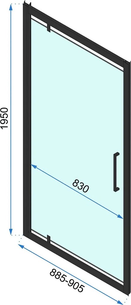 Rea Rapid Swing, rohový sprchový kout 90(dveře) x 80(stěna), 6mm čiré sklo, černý profil, KPL-009925