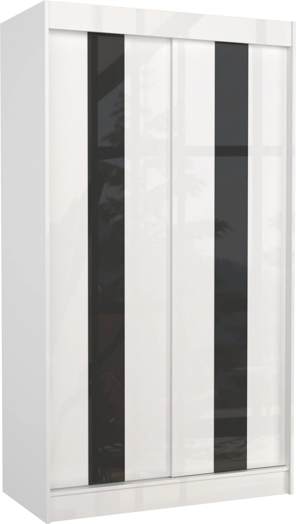 ADRK Furniture Skříň posuvná se zrcadlem KAREN 120 ADRK-SW-KAR-W-BL-120