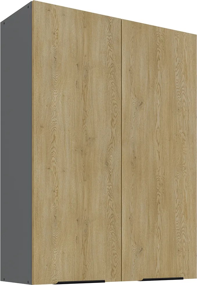 CREMONA ac | horní skříňka 80 G-108 2F policová | 80 cm | EXTRA VYSOKÁ | antracit/bílá