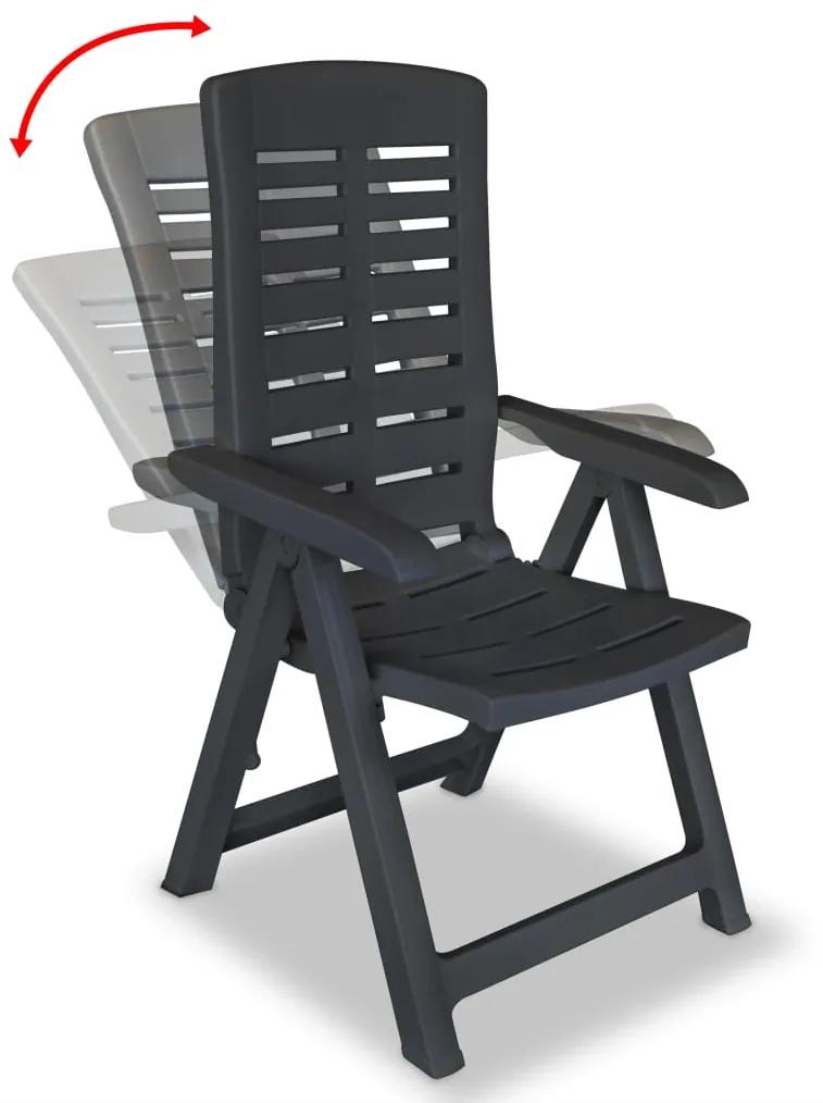 Polohovatelné zahradní židle 2 ks plastové antracitové - Default Title