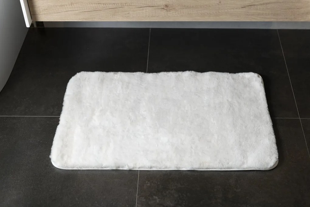 Gedy Gedy, FUZZY koupelnová předložka, 50x80 cm, 100% polyester, protiskluz, bílá, 96FY508002
