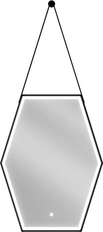 Mexen Orla koupelnové podsvícené zrcadlo 60 x 80 cm, LED 6000K, proti mlze, černý rám - 9815-060-080-611-70