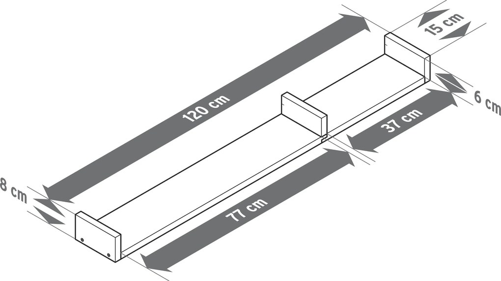 Tchibo - Nástěnná police - barva: hnědá