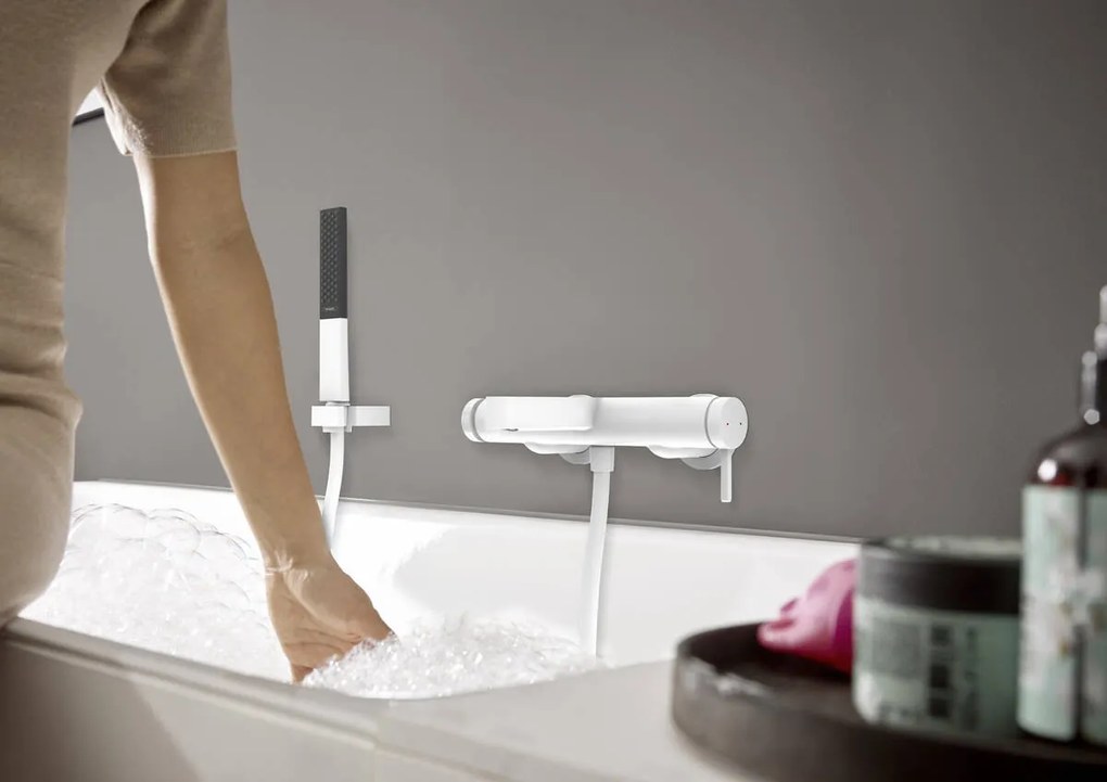 Hansgrohe Finoris, nástěnná vanová baterie, bílá matná, 76420700