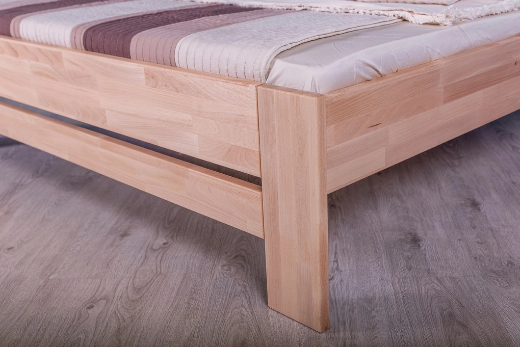 Masivní postel DARA - Solwo Design Dřevo a odstín oleje: DUB Cink - Olej odstín DO206, Rozměr spací plochy: 140x200