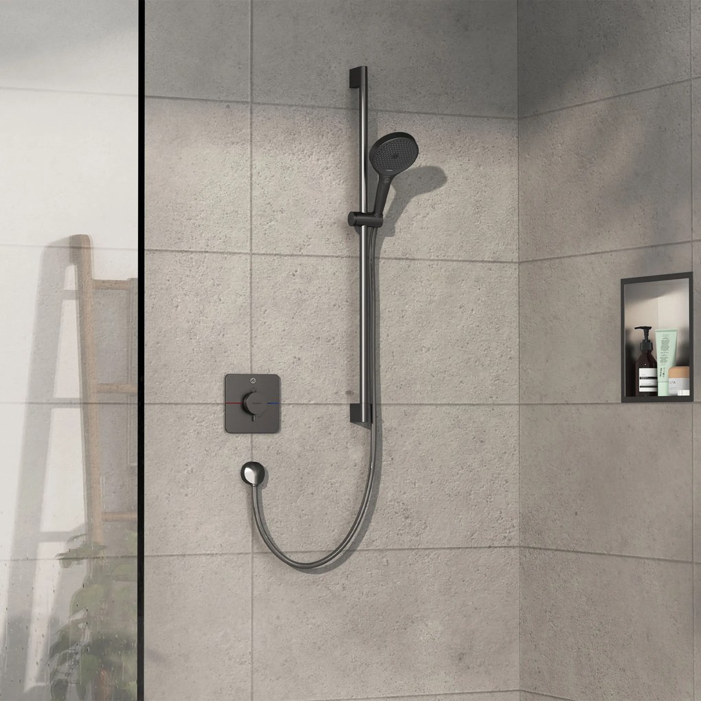 Hansgrohe ShowerSelect Comfort Q, termostat pod omítku pro 1 spotřebič, kartáčovaný černý chrom, HAN-15581340