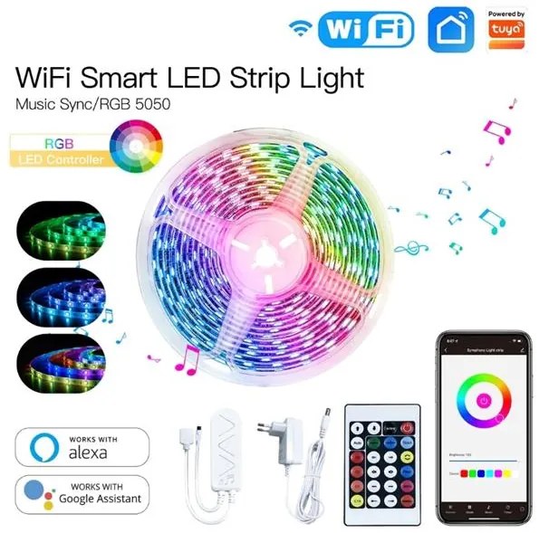 Smart LED pásek 24V RGB MOES LED Light Strip 5m WiFi Tuya