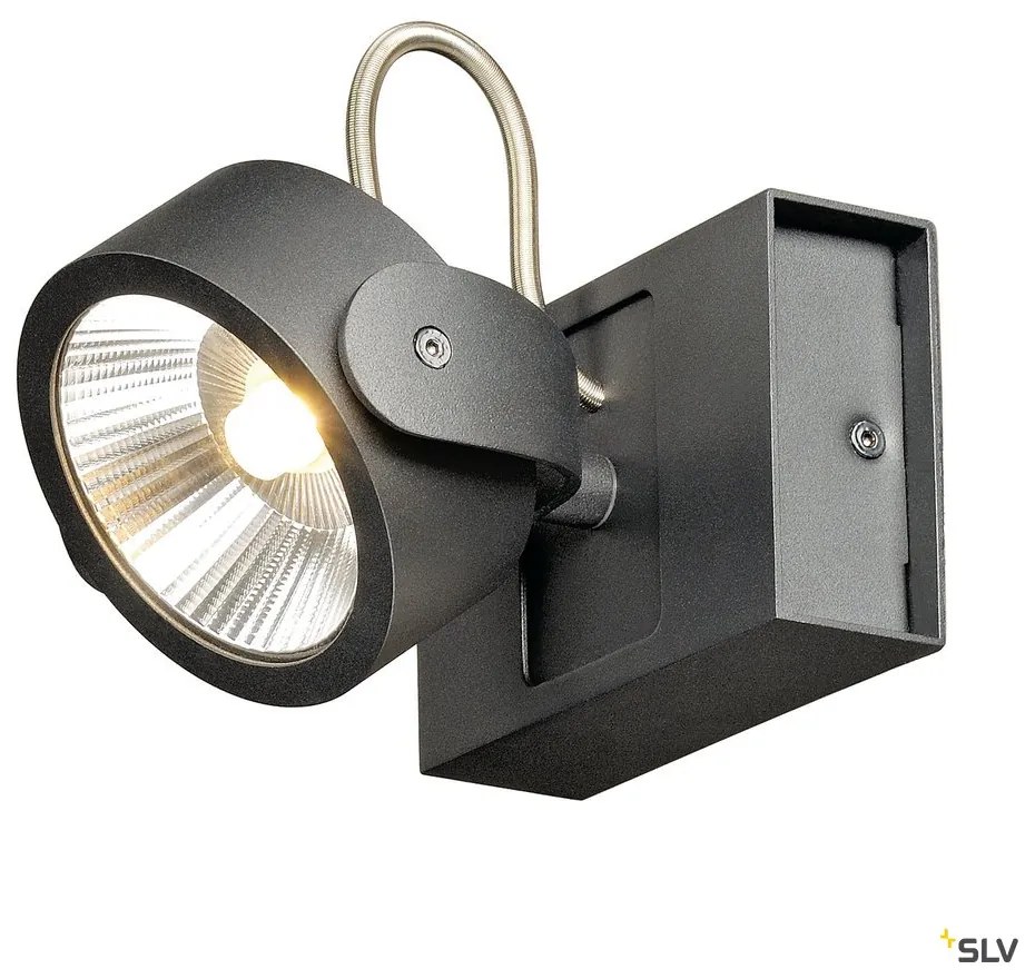 SLV 1000127 Kalu, černá LED bodovka, 1x10W 60° LED 3000K, výška 16,5cm