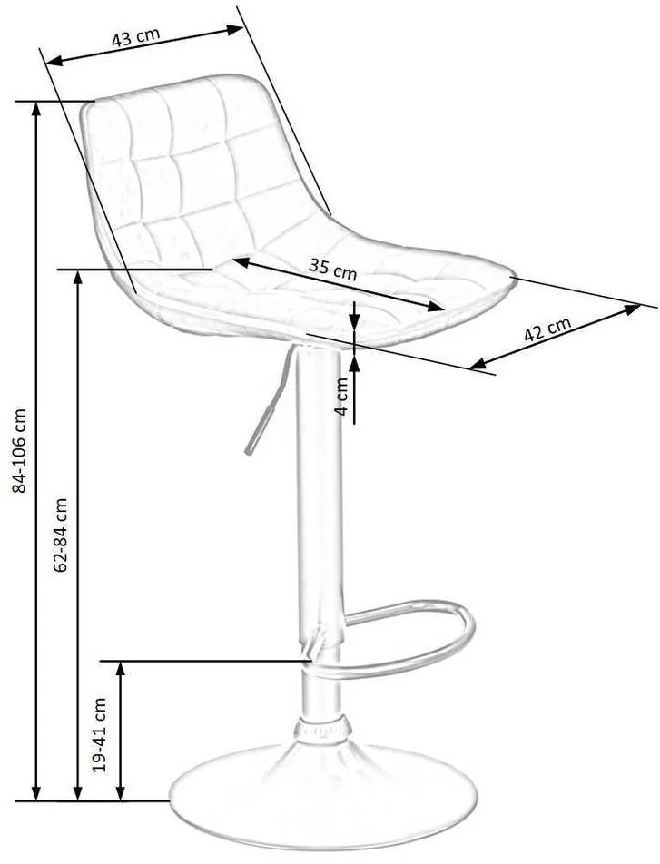Barová židle Kinsley, oranžová