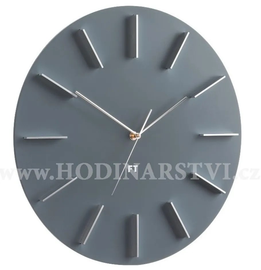 Designové nástěnné hodiny Future Time FT2010GY Round grey 40cm