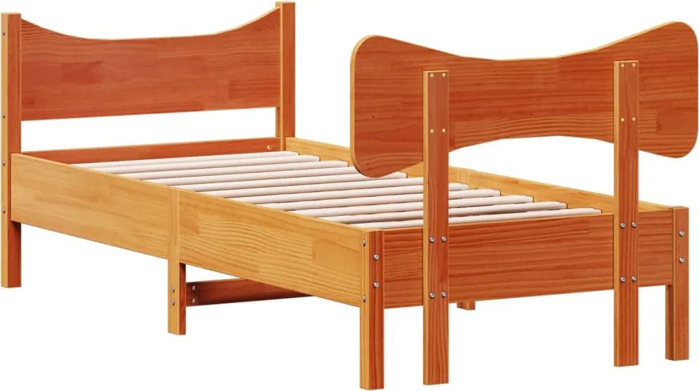Postel bez matrace voskově hnědá 75 x 190 cm masivní borovice 3216407