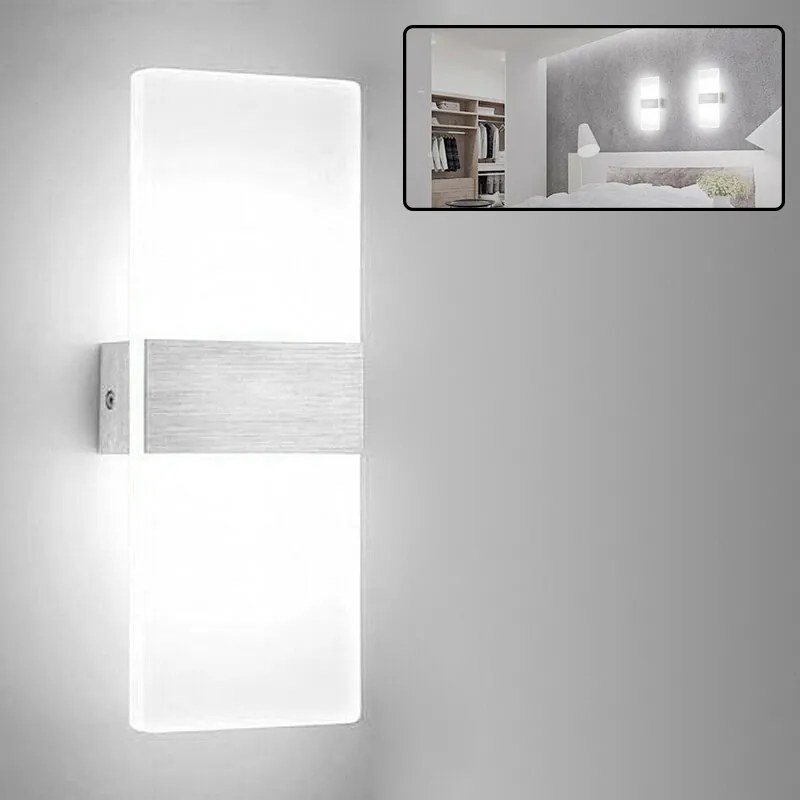 Nástěnná lampa Led Bílé Světlo Chodba Akrylové nástěnné svítidlo 18W