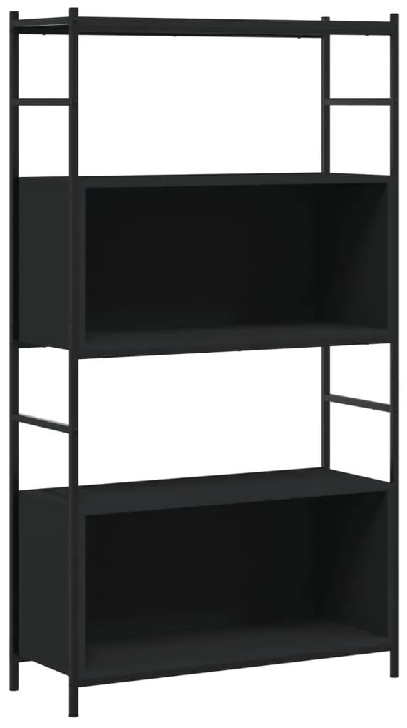 vidaXL Knihovna černá 80 x 30 x 145,5 cm kompozitní dřevo a železo