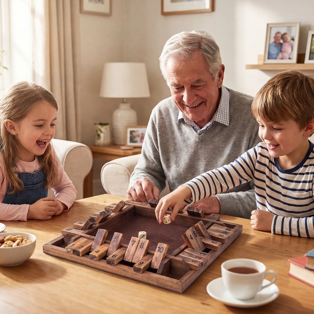 Costway Hra Shut The Box pro hráče 2-4 kostky hra s kostkami 2 a robustní hra