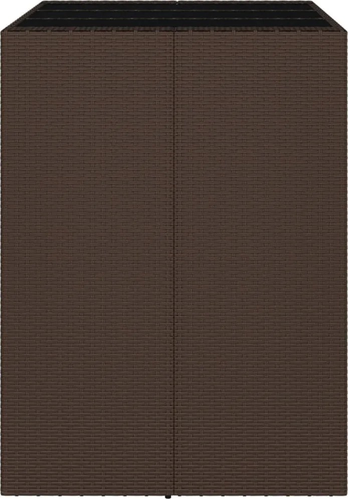 vidaXL Barový stůl se skleněnou deskou 105x80x110 cm polyratan [362593] Barva: Hnědá