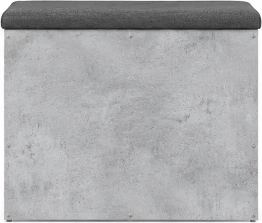 skříňka na boty, botník s polstrováním, lavice, sedací, police, dřevo/látka, 52x84x32 cm, beton šedá/šedá, Dekorino BS20260022