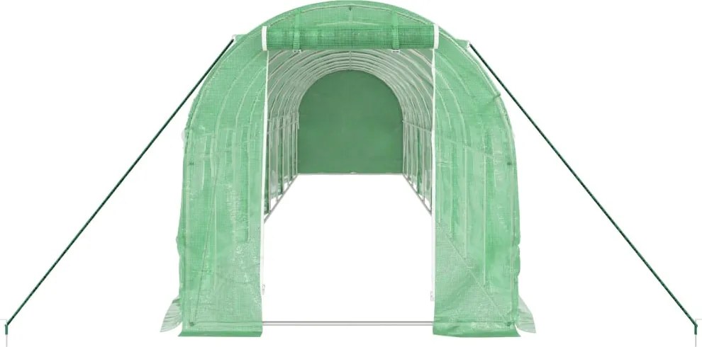 Skleník s ocelovým rámem zelený 20 m² 10 x 2 x 2 m 3188020